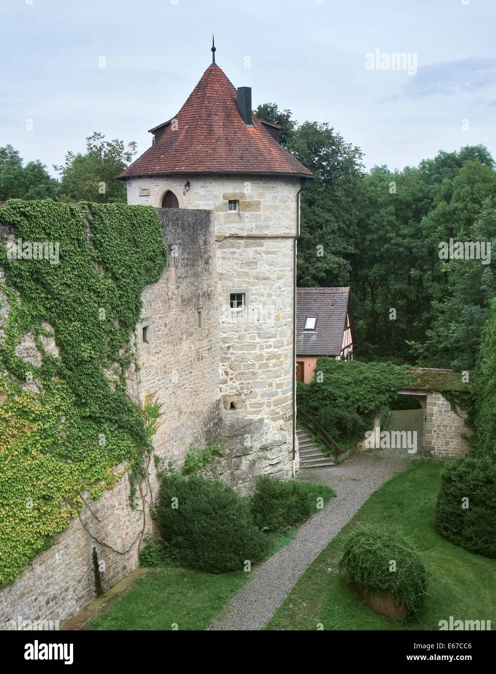 architectural detail in Vellberg, a small city in Southern Germany at ...