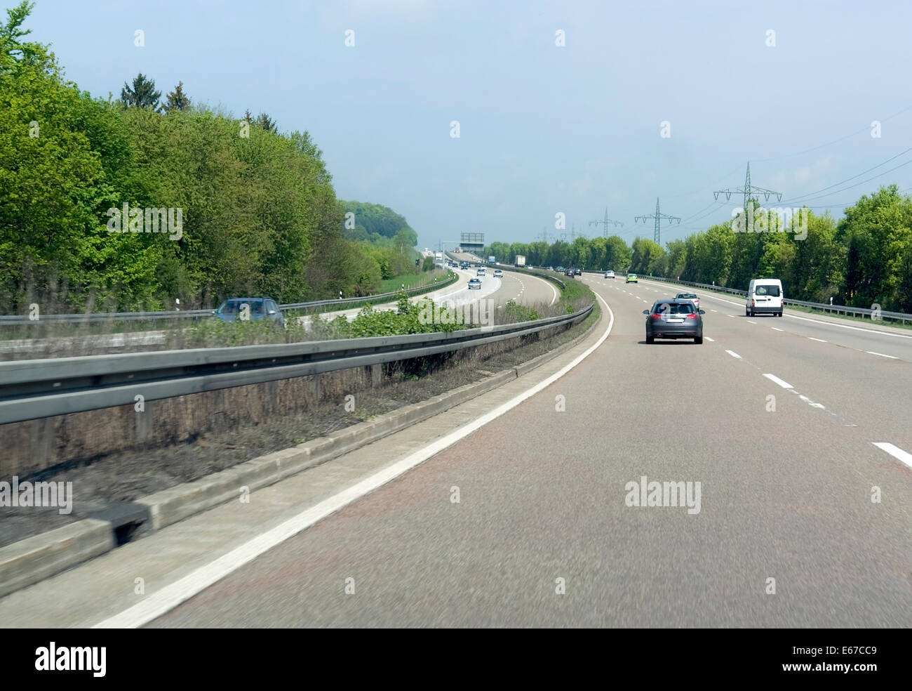 road scenery on a highway in Southern Germany at summer time Stock ...