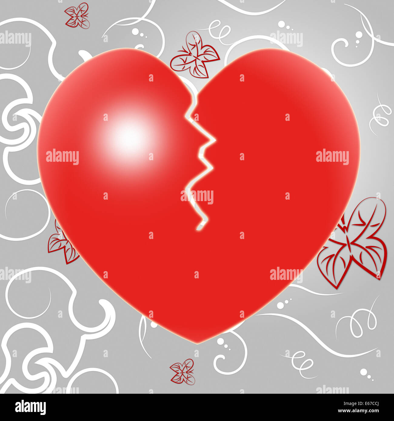 Broken Heart Showing Valentines Day And Separation Stock Photo - Alamy