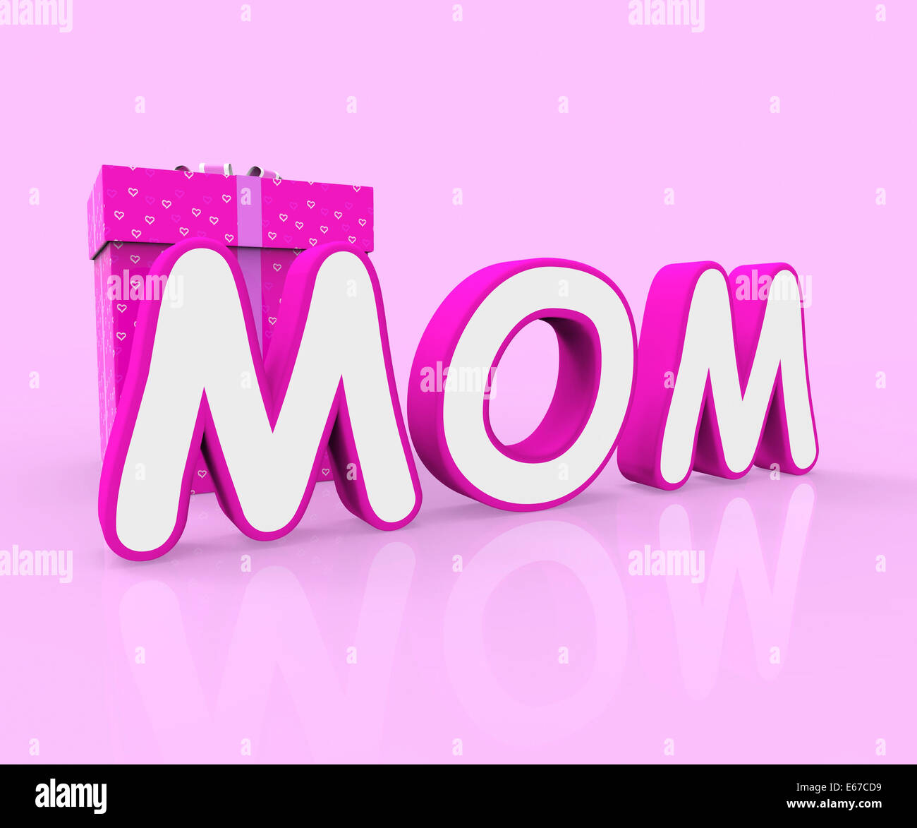 Giftbox Mom Meaning Ma Greeting And Surprise Stock Photo - Alamy