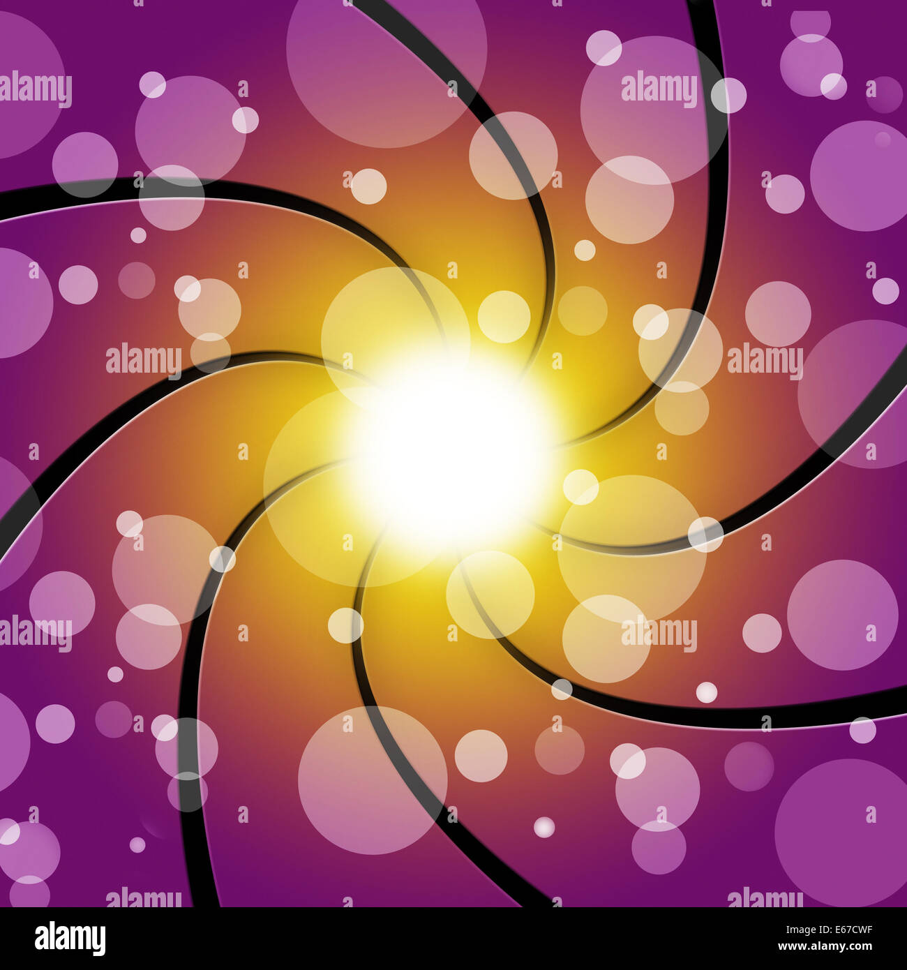 Aperture Spiral Indicating Whirl Solar And Sunlight Stock Photo - Alamy