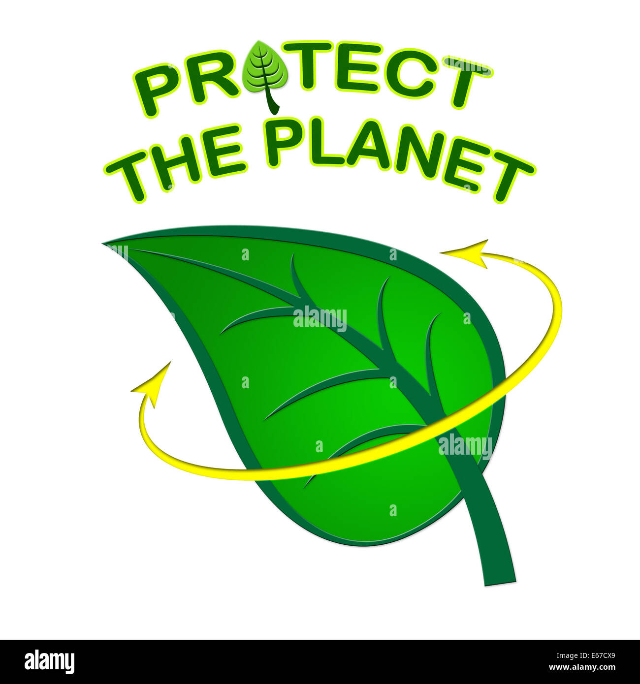 Eco Friendly Meaning Go Green And Secure Stock Photo - Alamy