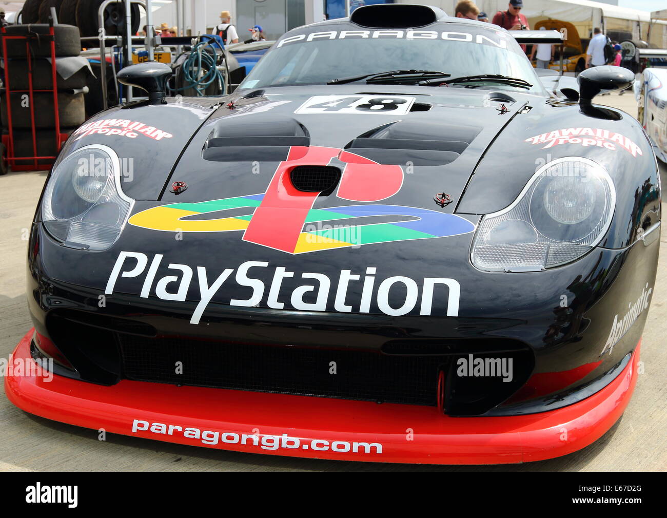 Black and red 1990s GT racing car Stock Photo - Alamy