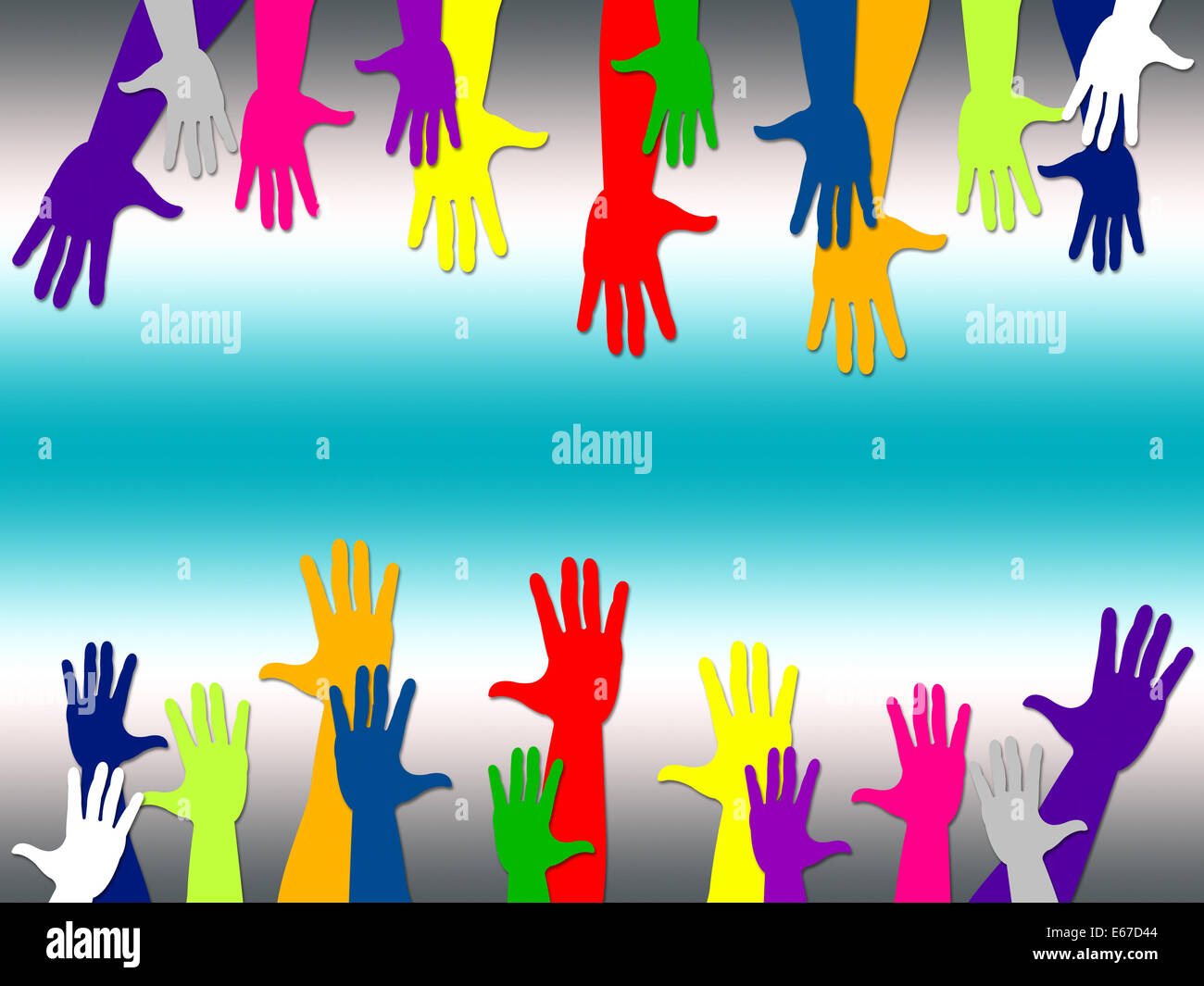 Reaching Out Meaning Hands Together And Friendships Stock Photo - Alamy