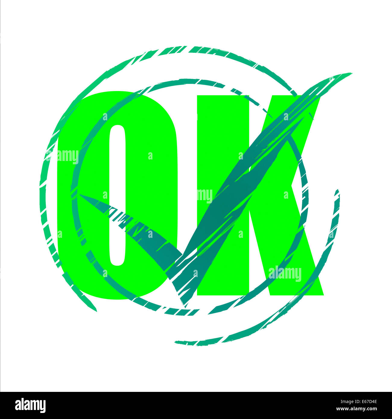 Yes Ok Representing Tick Symbol And Approved Stock Photo - Alamy