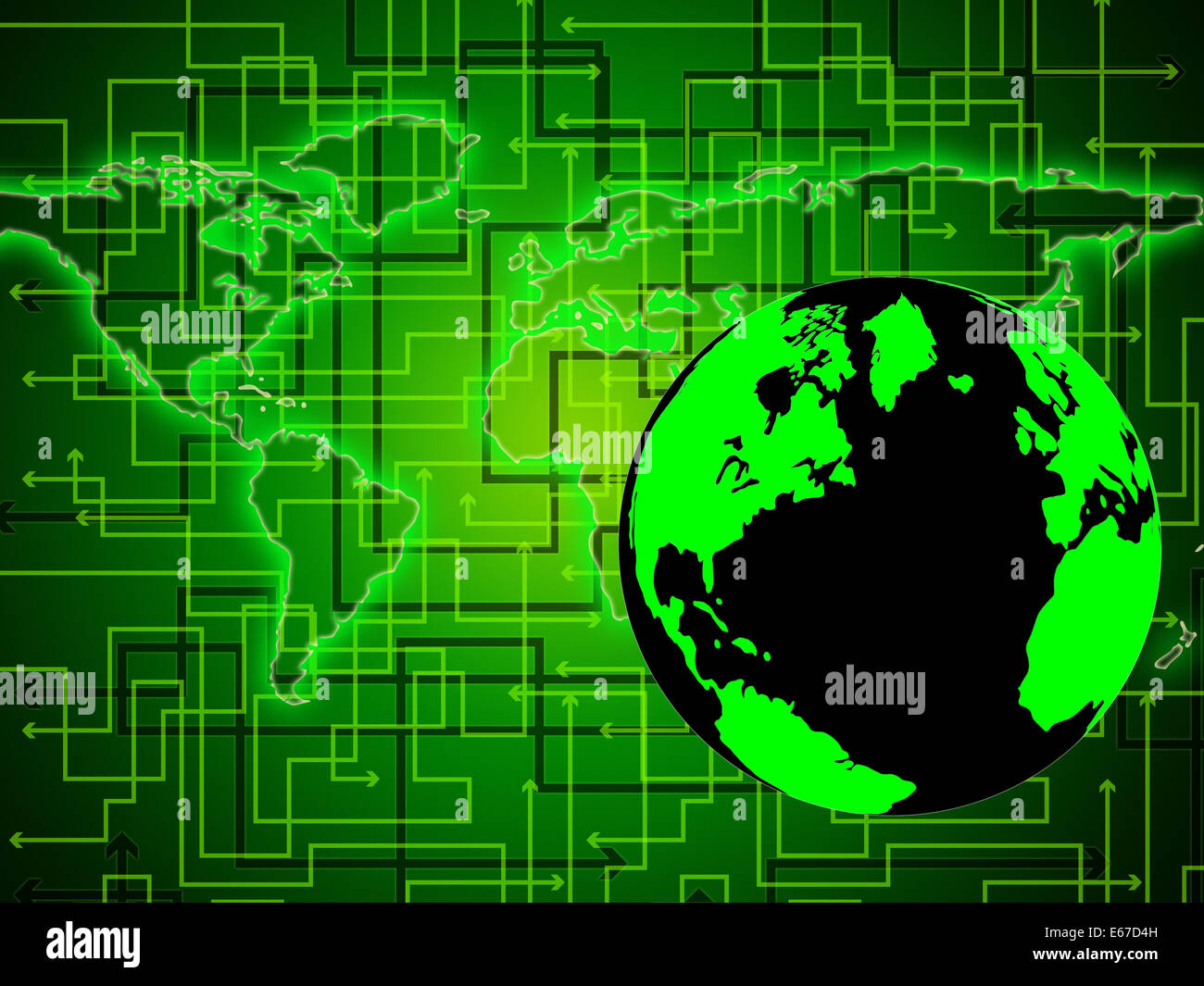 World Network Indicating Global Communications And Communicate Stock ...