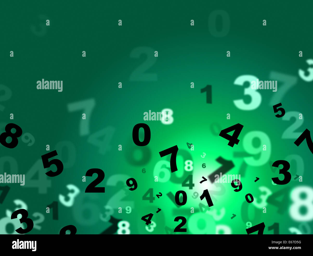 Numbers Green Indicating High Tec And Computing Stock Photo - Alamy