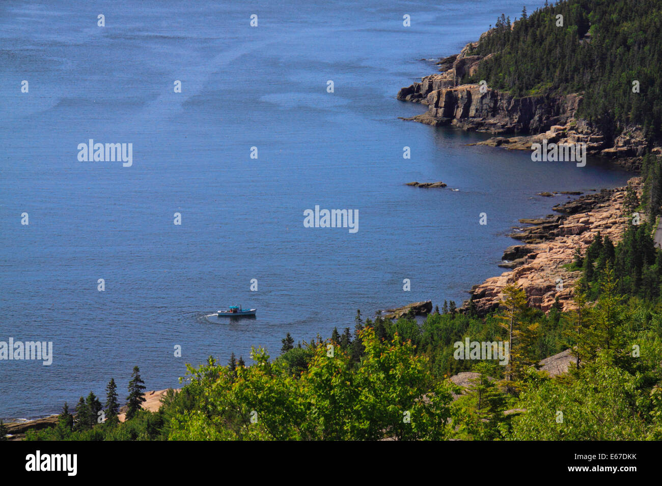 Otter Cliff seen from Gorham Mountain Trail, Acadia National Park ...