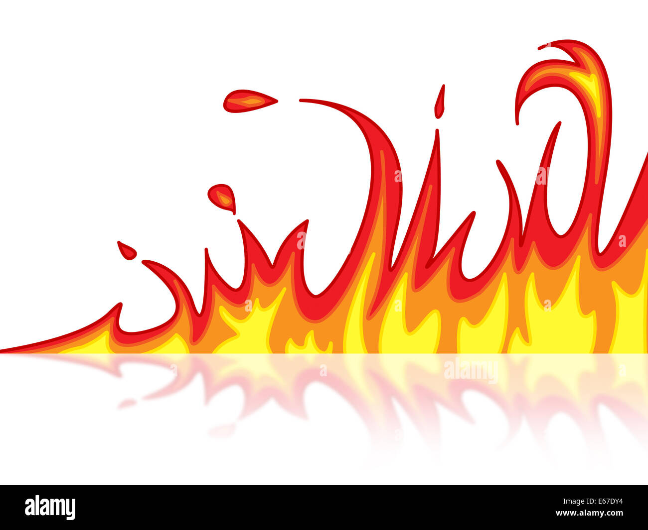 Reflection Fire Indicating Fiery Mirrored And Flaming Stock Photo - Alamy