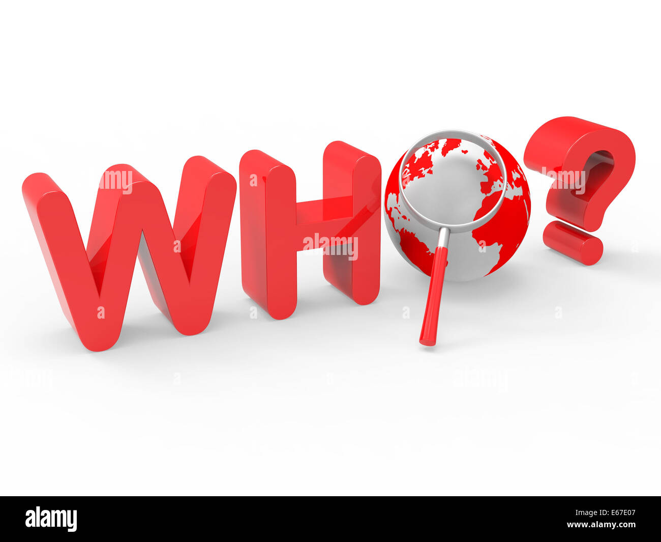 Who Magnifier Meaning Question Search And Research Stock Photo - Alamy