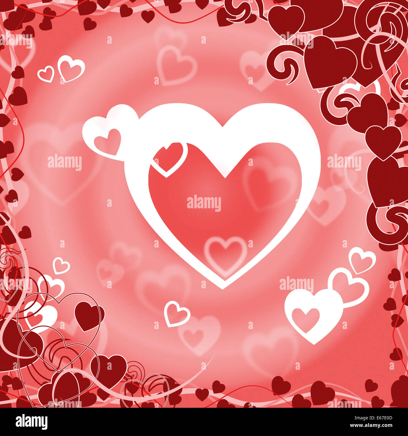 Red Background Representing Heart Shapes And Romance Stock Photo - Alamy