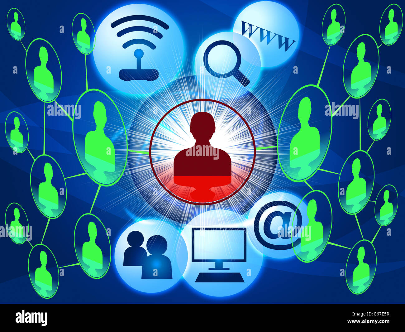 Social Media Representing World Wide Web And Network People Stock Photo ...