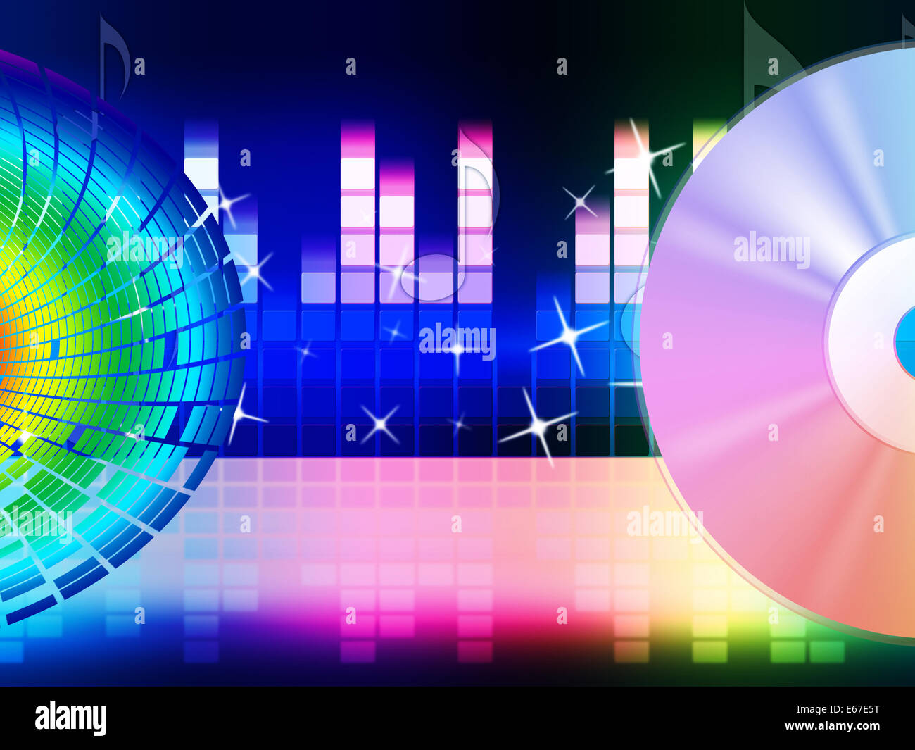 Color Music Showing Sound Track And Colourful Stock Photo - Alamy