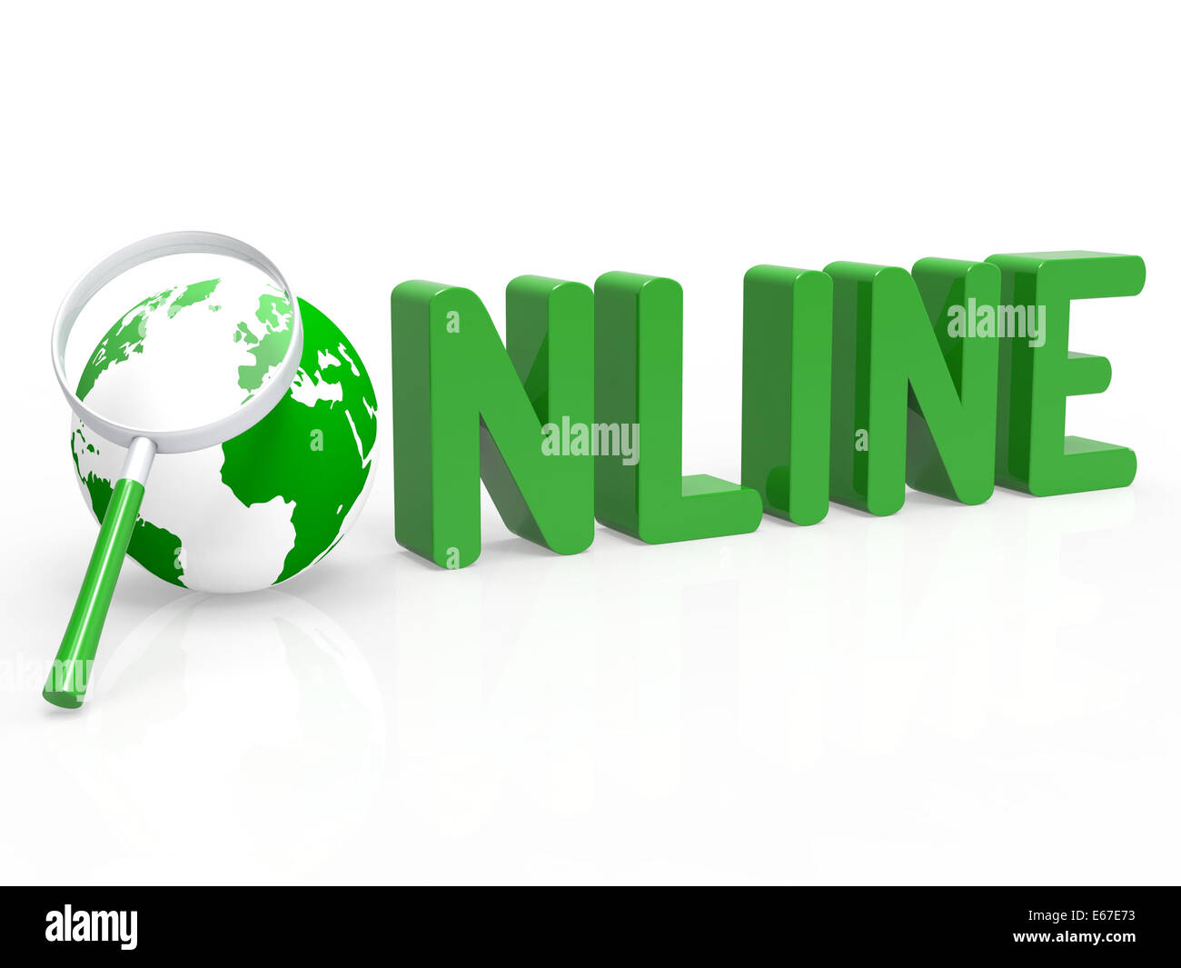 Online Magnifier Indicating World Wide Web And Web Site Stock Photo - Alamy