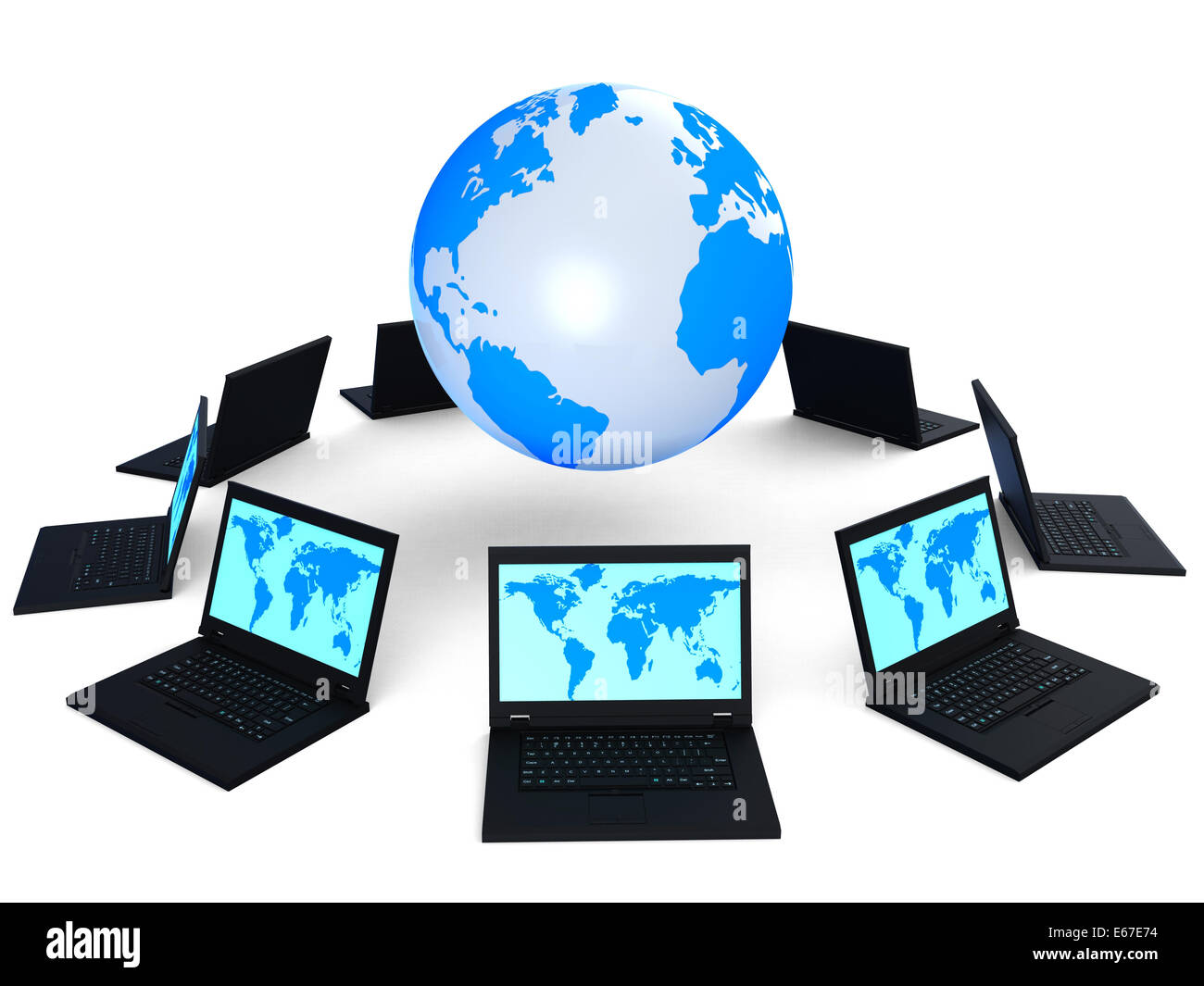 Computer Global Representing Network Server And Communication Stock ...