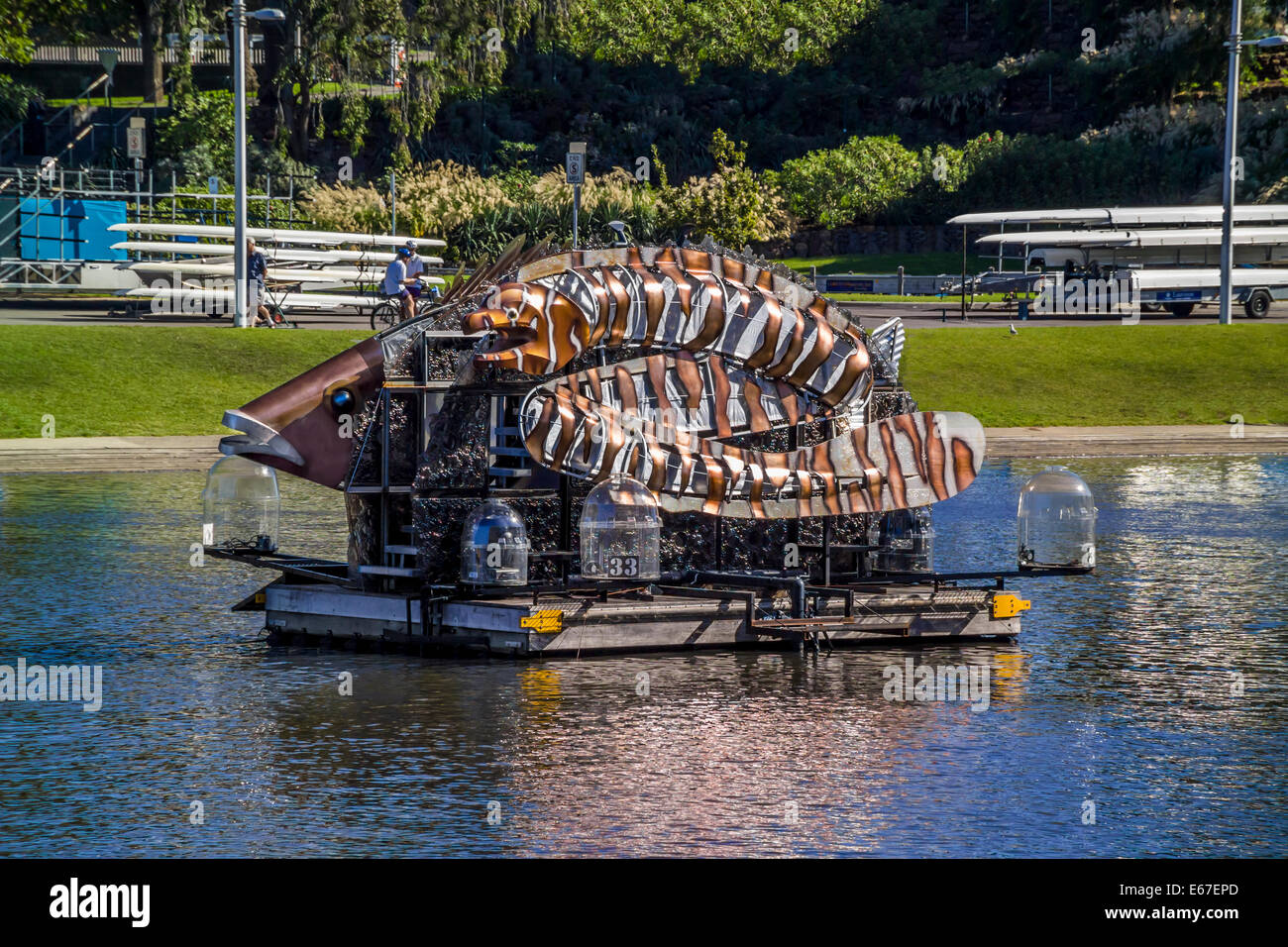 Fish Pontoon sculpture during the Commonwealth Games in 2006, along the ...