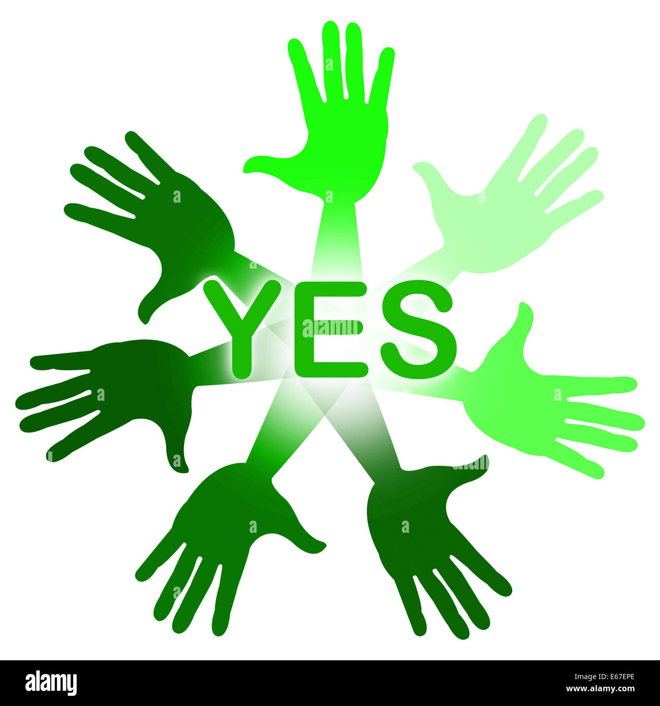 Hands Yes Representing Palm Agreement And Allright Stock Photo - Alamy