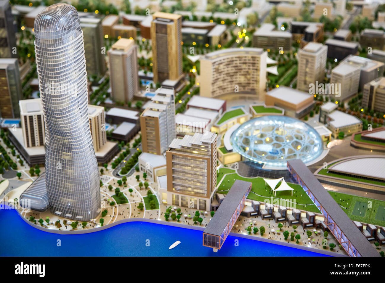 Model of the Belgrade Waterfront construction project in Belgrade ...