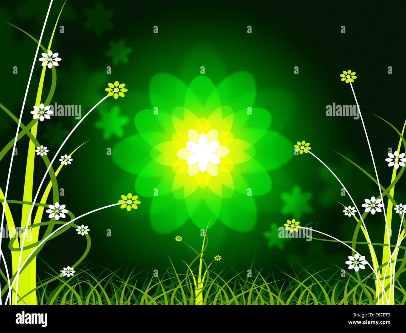 Glow Floral Representing Light Burst And Bloom Stock Photo - Alamy
