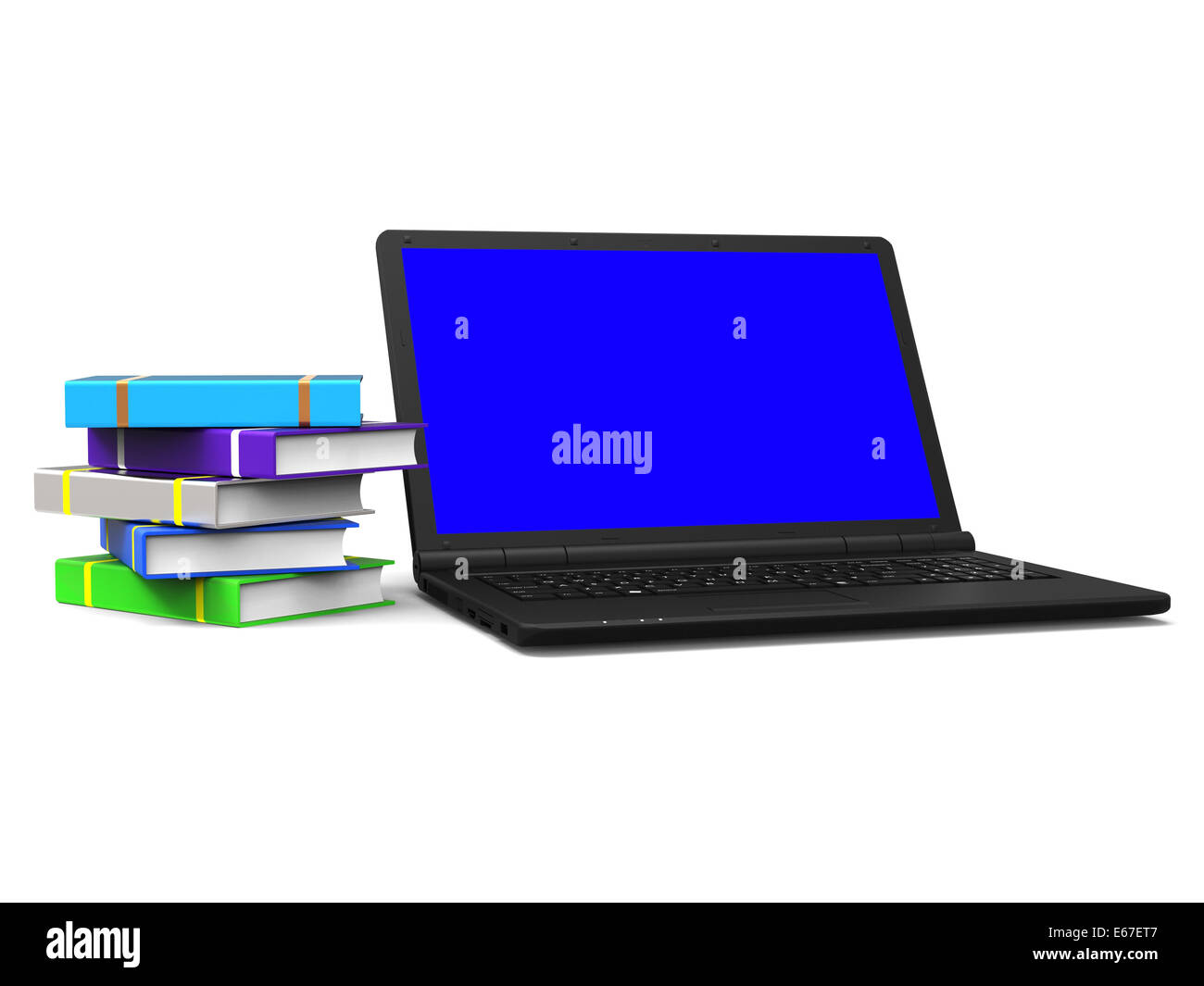 Books Computer Showing Textbook Laptop And Portable Stock Photo - Alamy