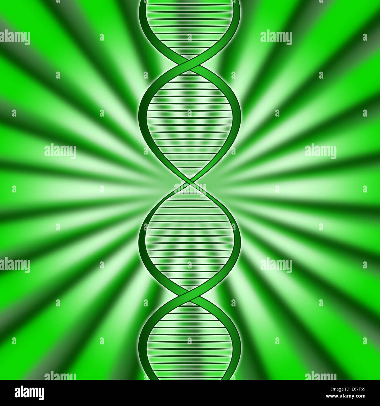 Green Rays Indicating Dna Helix And Biology Stock Photo - Alamy