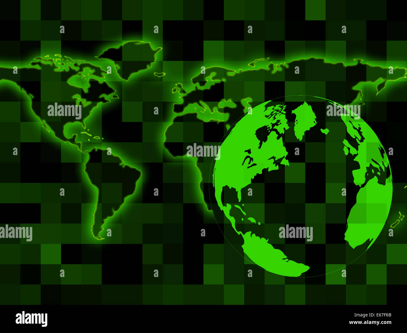 World Map Showing Global Countries And Globe Stock Photo - Alamy