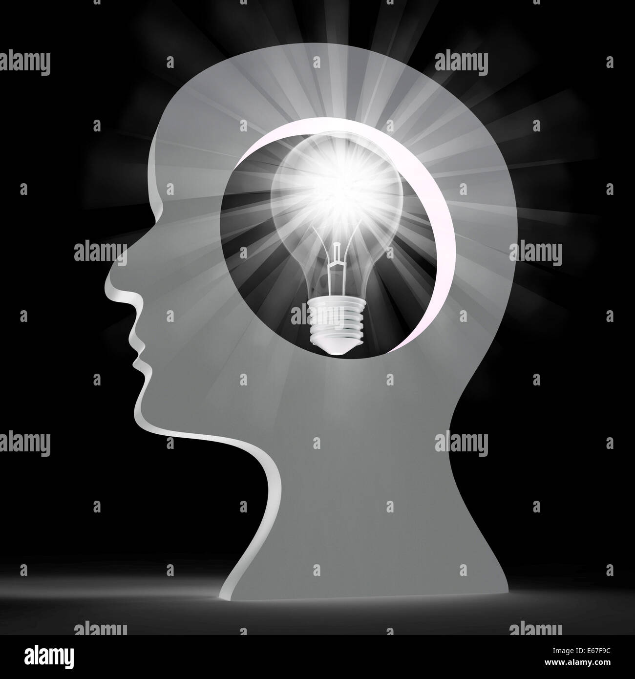 Light Bulb Indicating Think About It And Thoughts Reflecting Stock ...