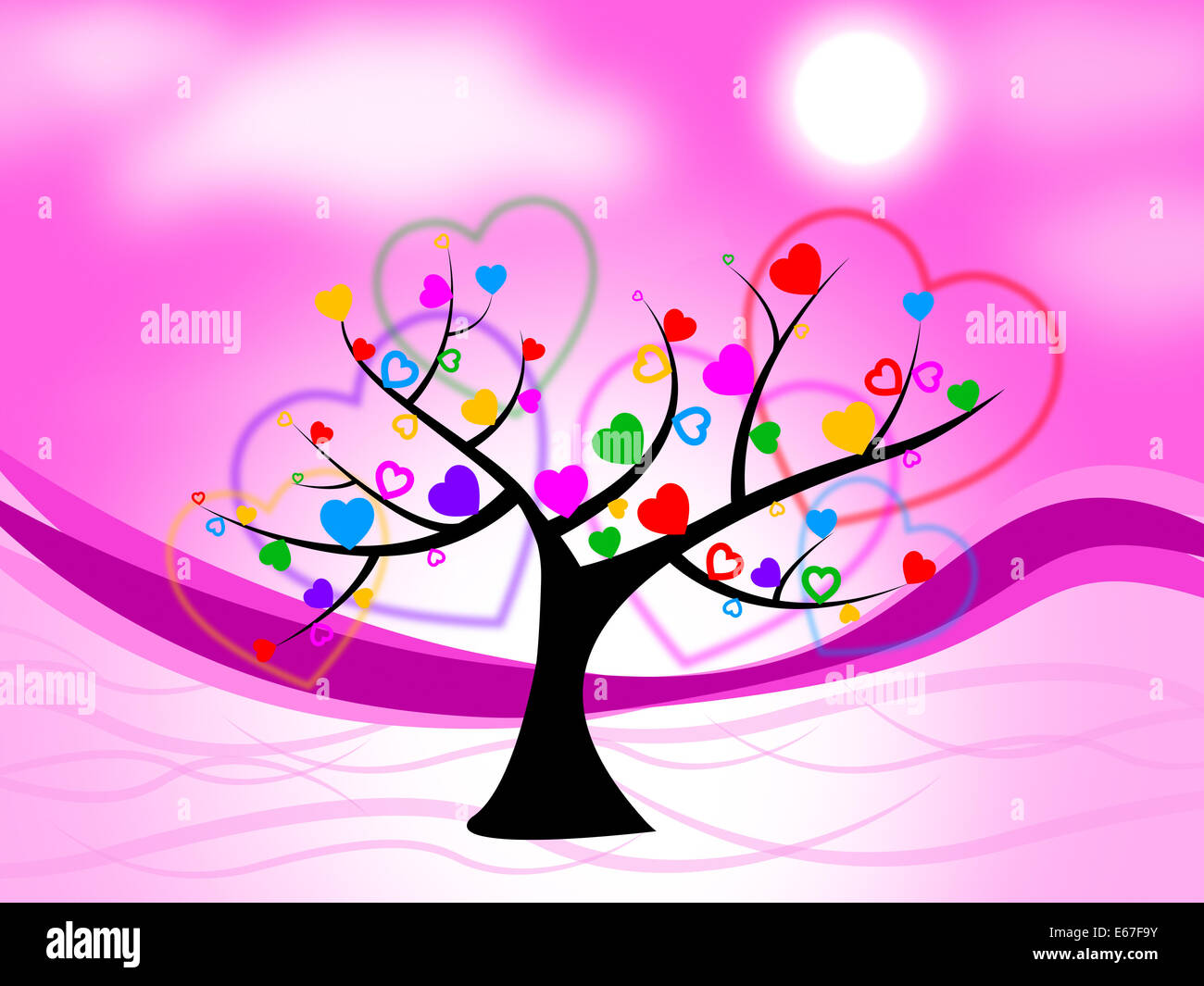 Tree Heart Representing Valentine Day And Lovers Stock Photo - Alamy