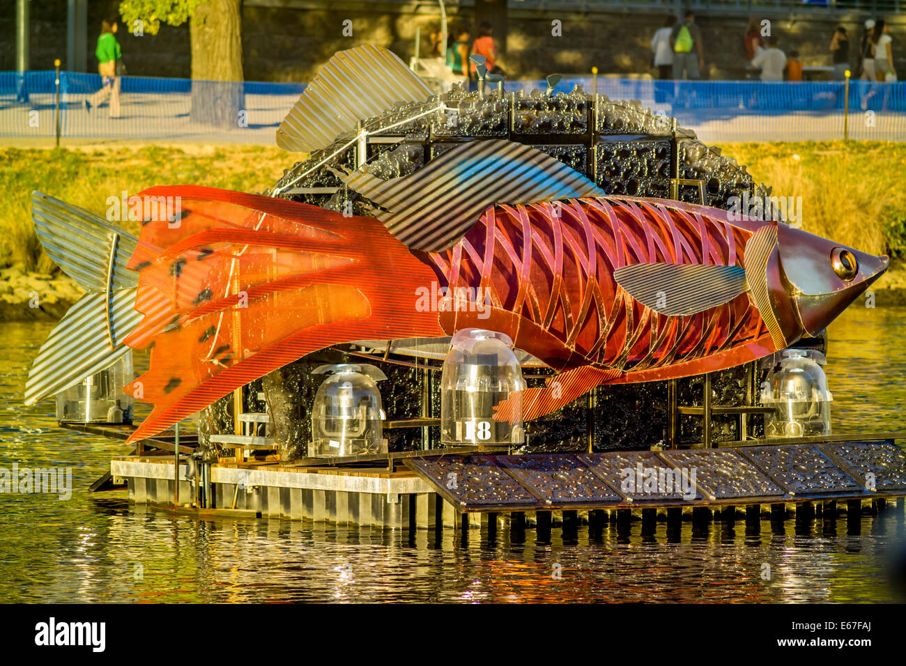 Fish Pontoon sculpture during the Commonwealth Games in 2006, along the ...