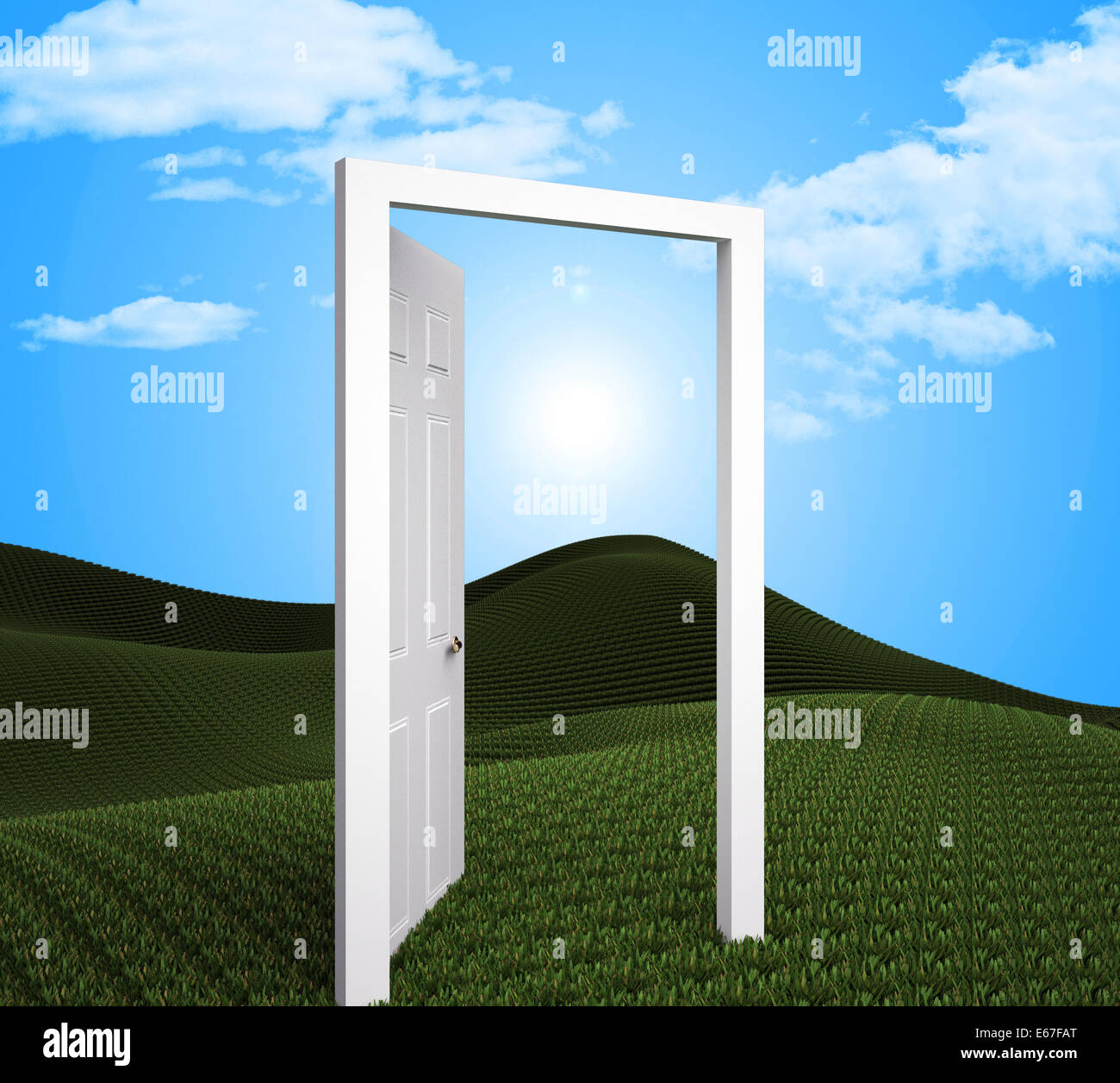 Doorway Future Meaning Objective Objectives And Goals Stock Photo - Alamy