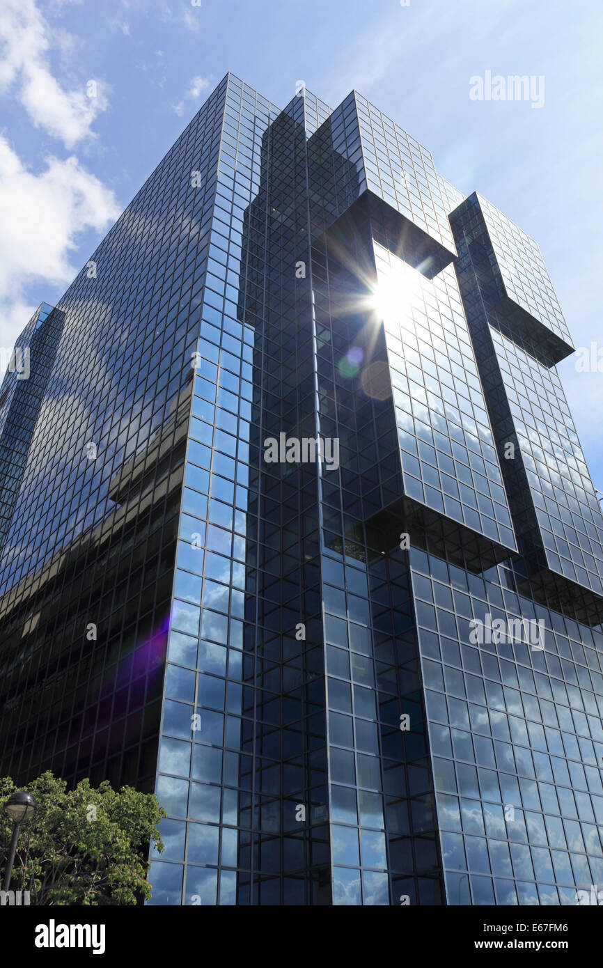 Sun reflected in Northern & Shell Media Group offices, London, England ...