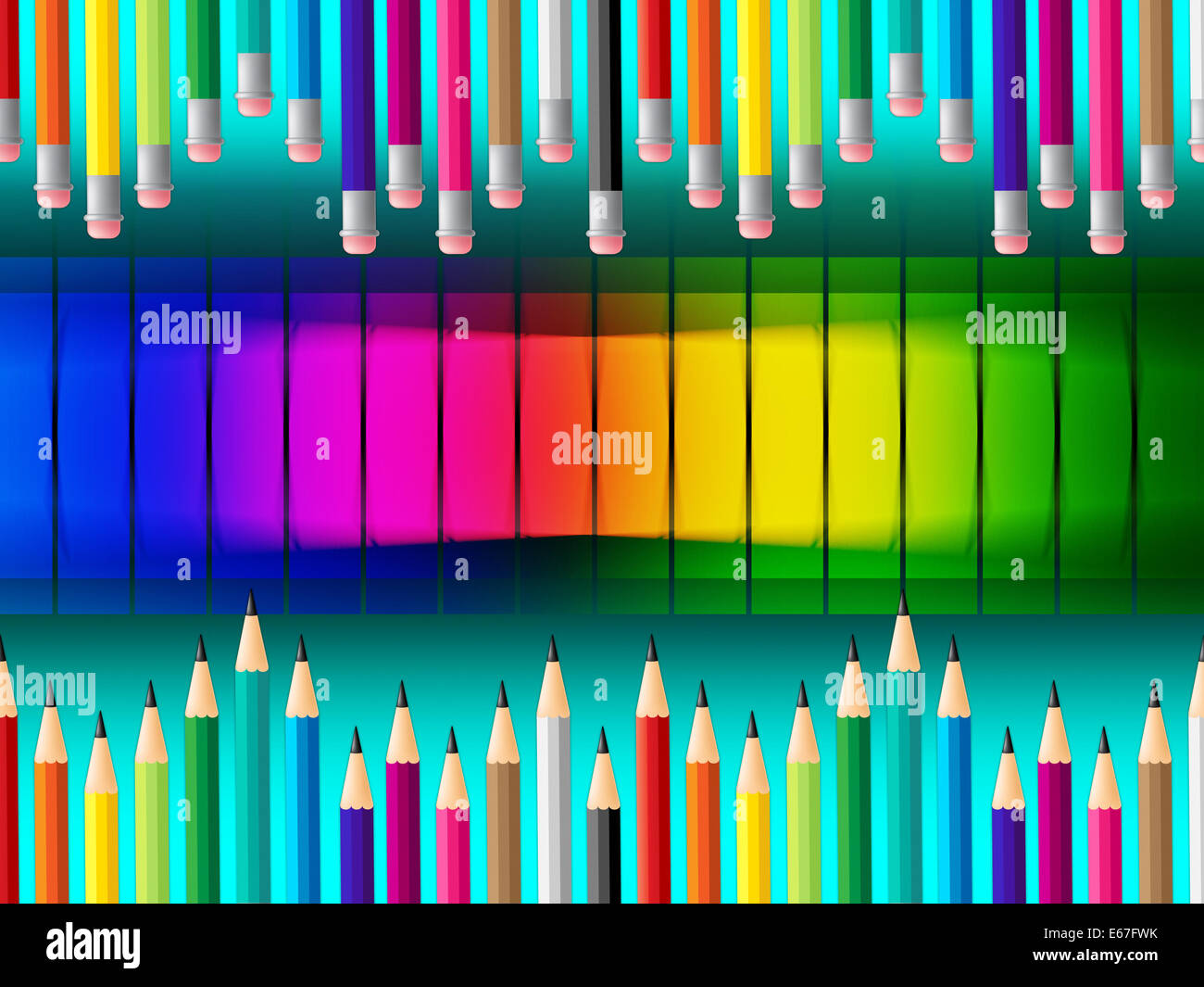Pencils Education Representing Learned Educate And Colours Stock Photo ...