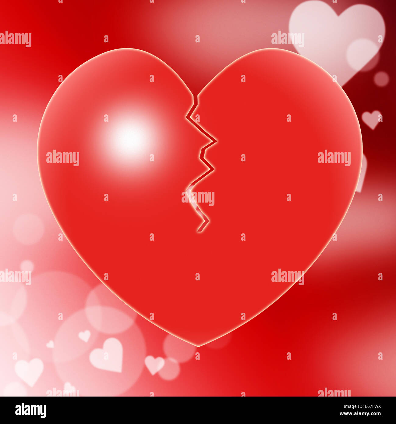Broken Heart Showing Valentine's Day And Heartache Stock Photo - Alamy