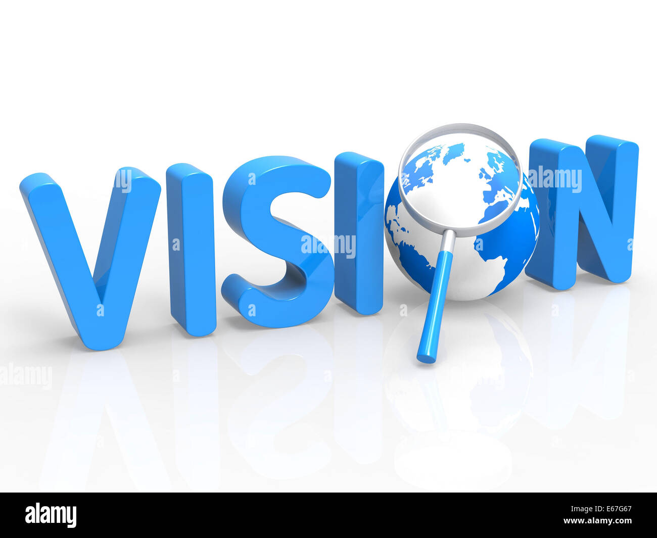 Planning Magnifier Meaning Magnify Aspire And Aim Stock Photo - Alamy
