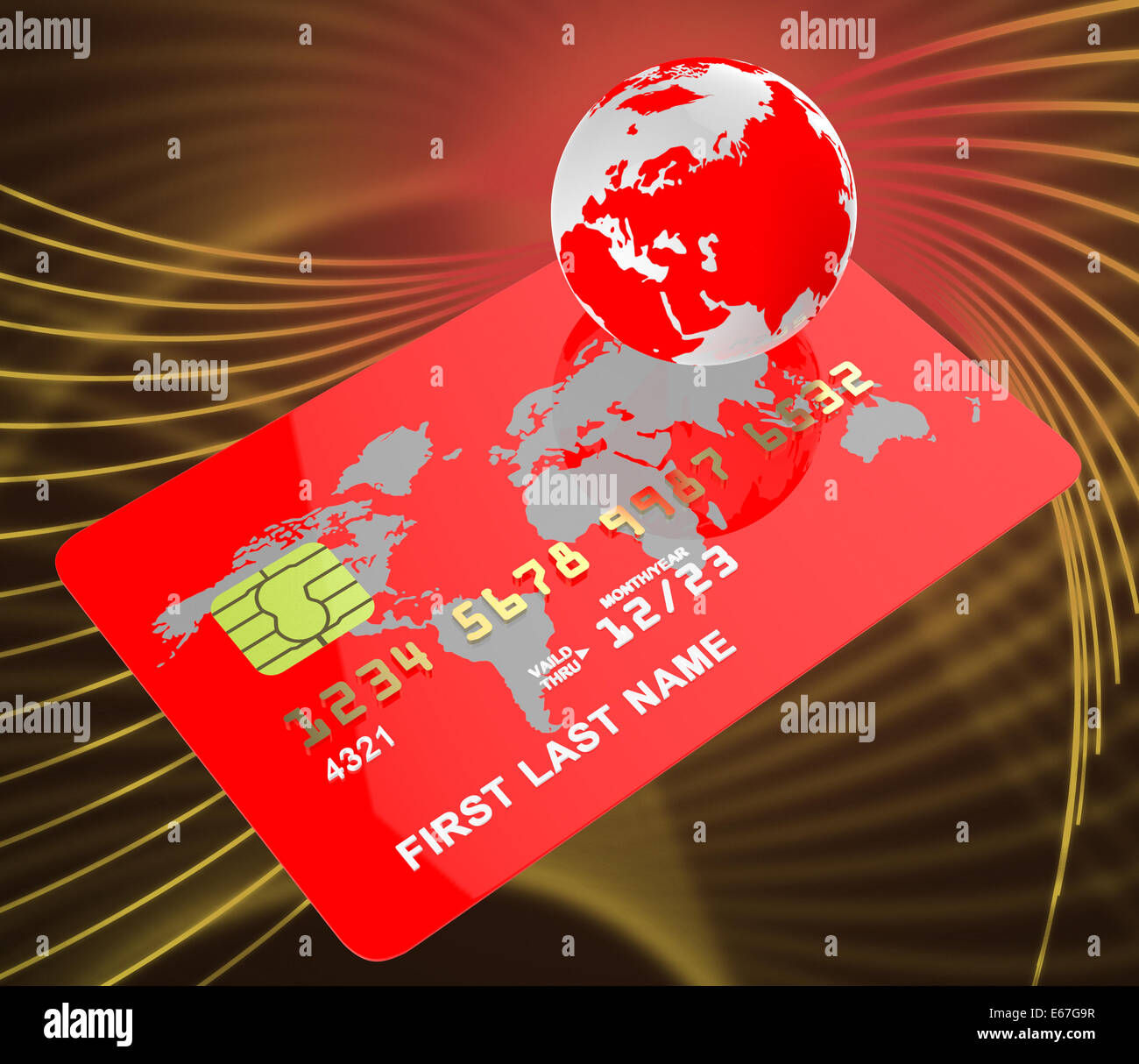 Credit Card Indicating Global Bankcard And Globalisation Stock Photo ...