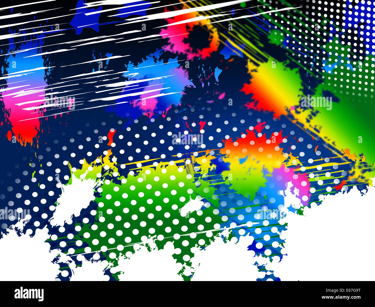 Splash Paint Indicating Multicolored Spectrum And Splatter Stock Photo ...