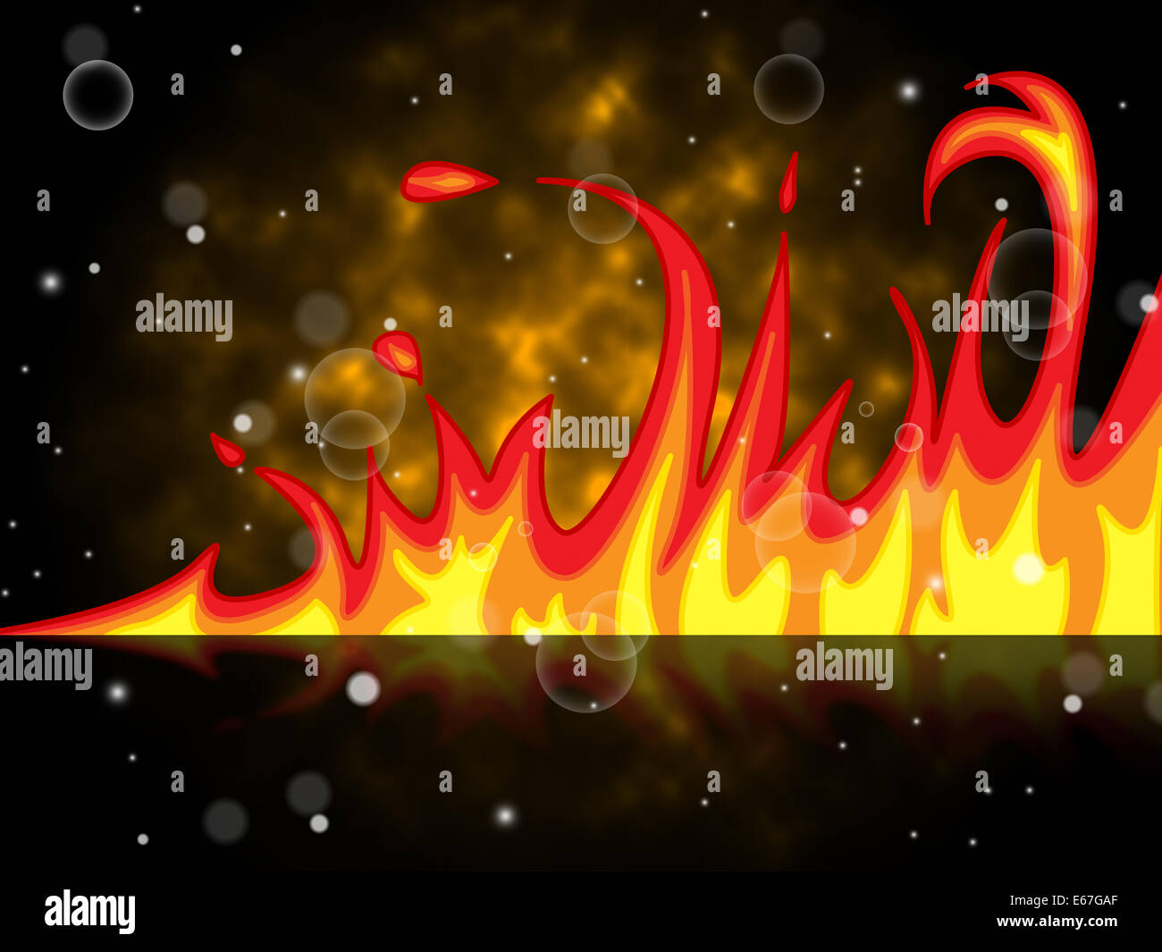 Fire Night Representing Flammable Evening And Darkness Stock Photo - Alamy