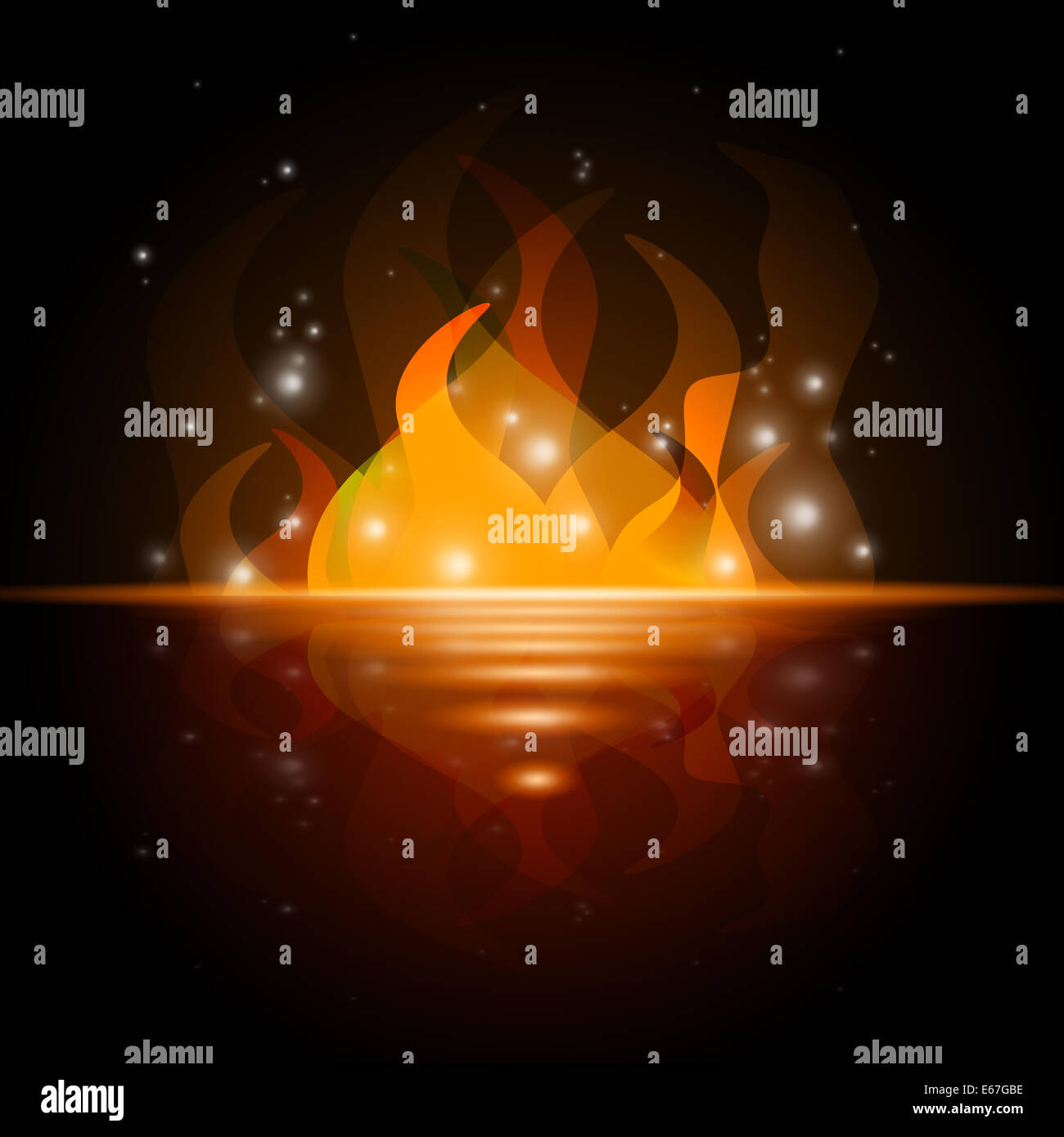 Sea Fire Showing Water Flaming And Raging Stock Photo - Alamy