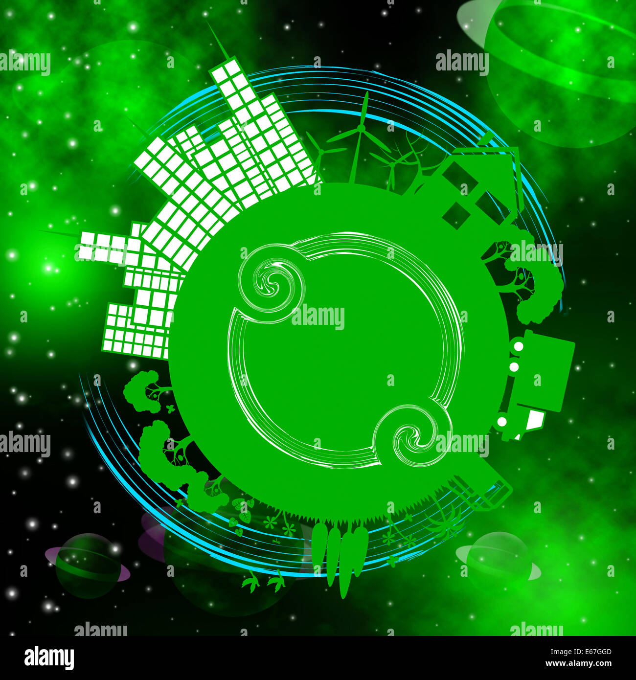 City World Representing Earth Friendly And Ecosystem Stock Photo - Alamy