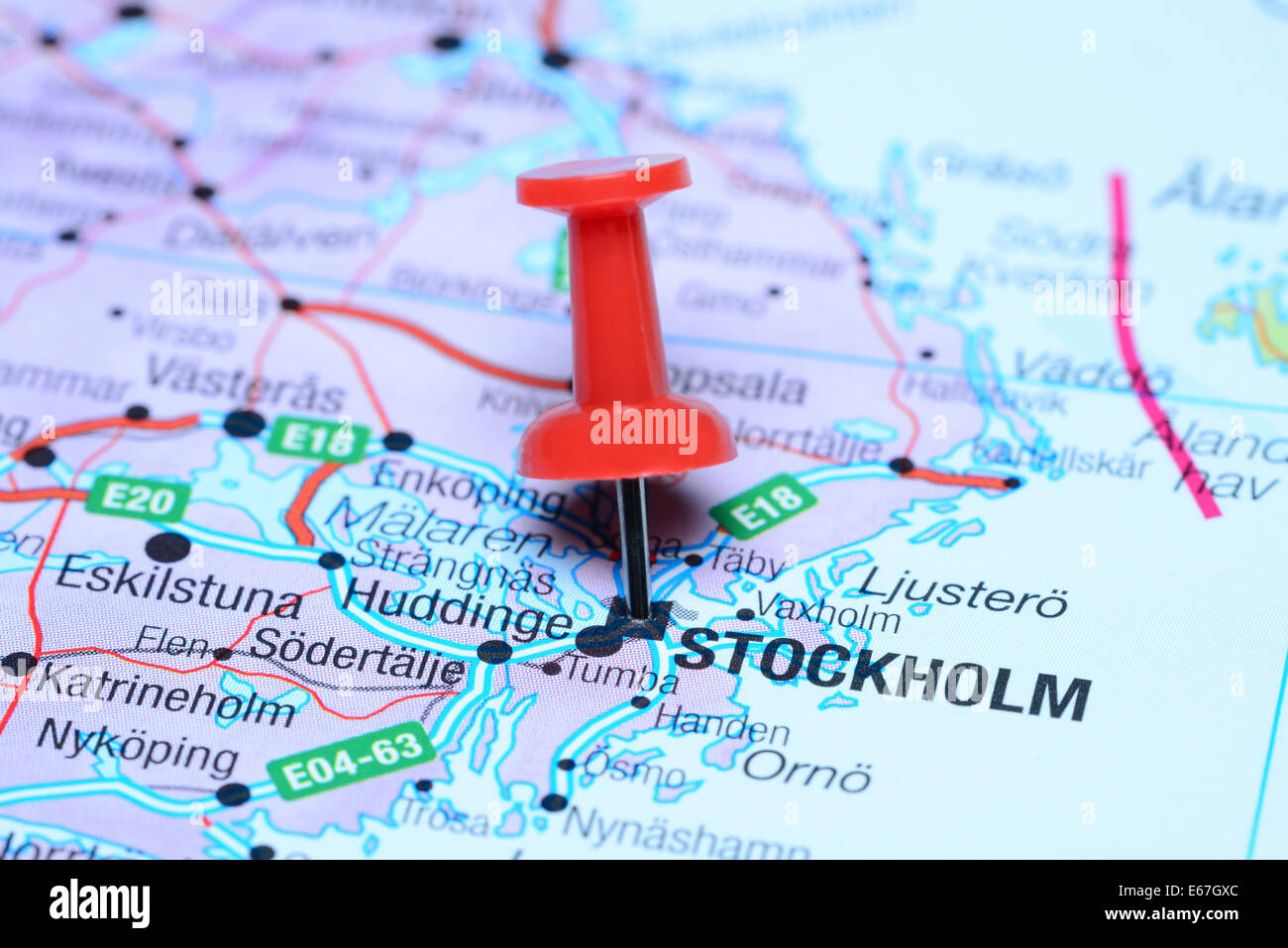 Stockholm on a map hi-res stock photography and images - Alamy