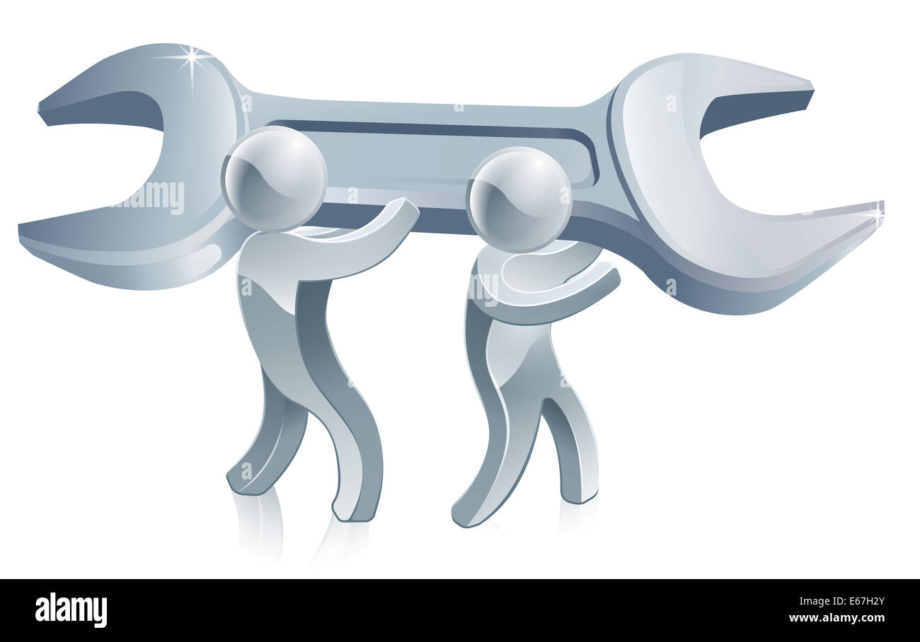 3d people holding wrench service hi-res stock photography and images ...