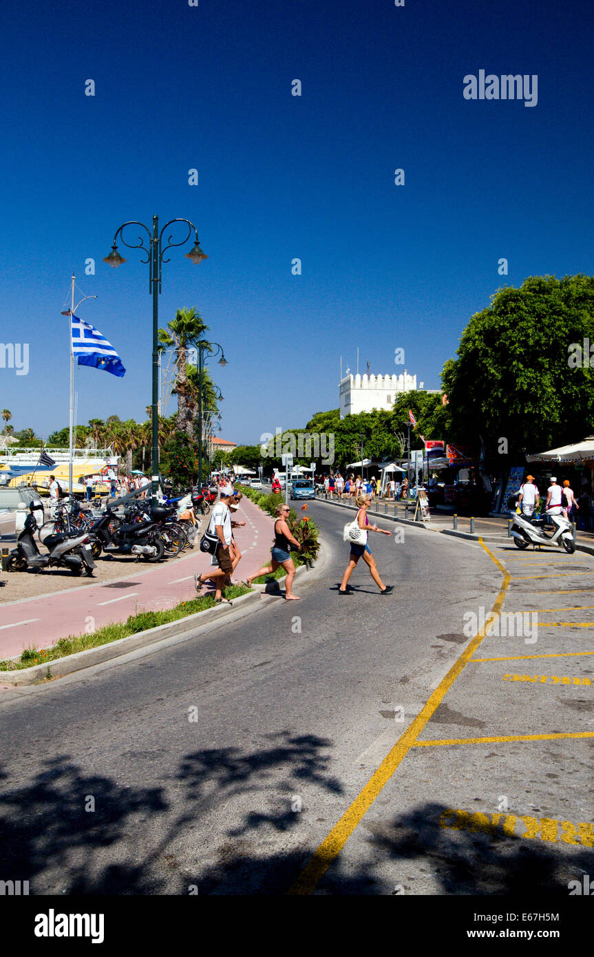 Harbour side street, Kos Town, Kos Island, Docecanese Islands, Greece ...
