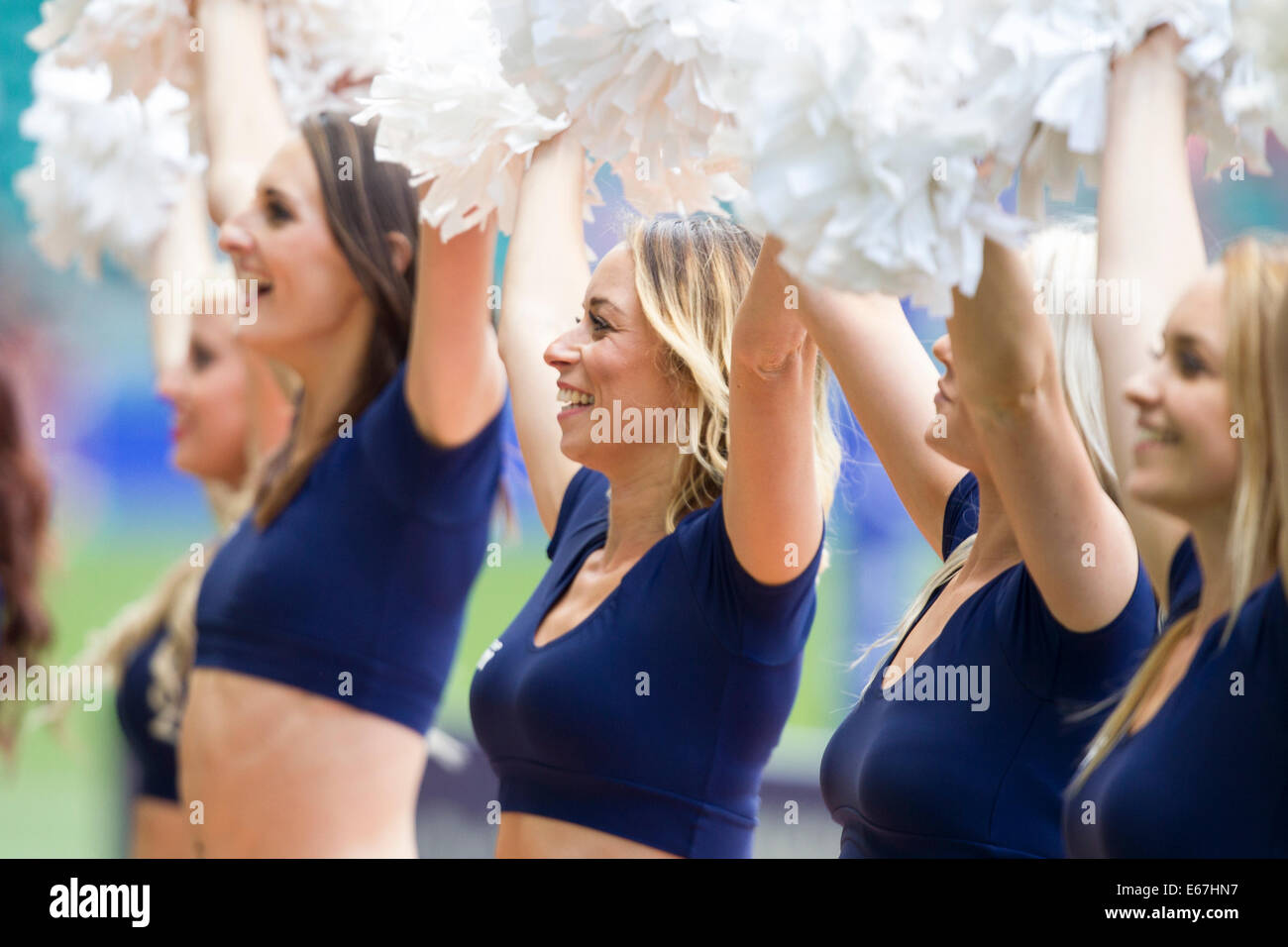 Cheerleaders perform during hi-res stock photography and images - Alamy