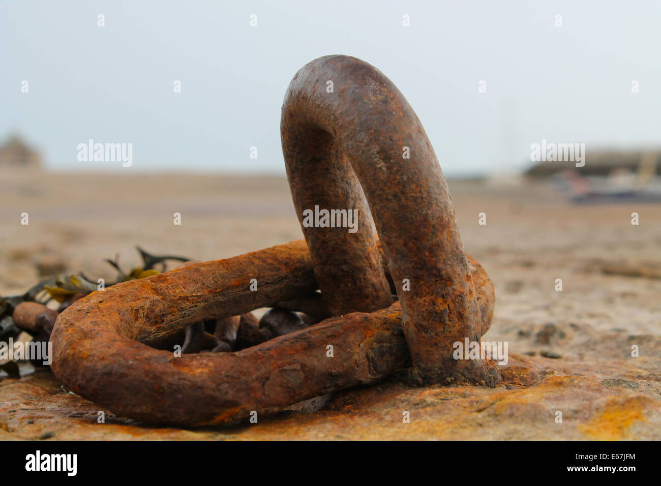 An old boat lashing point Stock Photo - Alamy