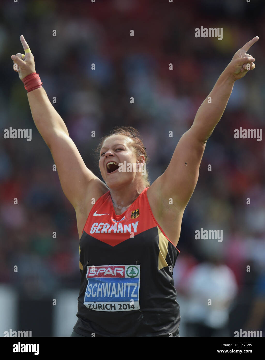 Zurich, Switzerland. 17th Aug, 2014. Christina Schwanitz of Germany ...