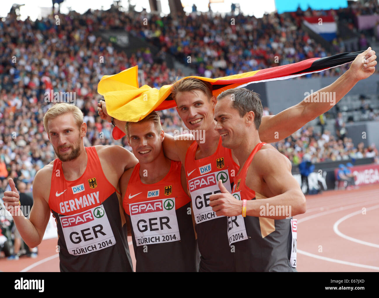 Zurich, Switzerland. 17th Aug, 2014. Lucas Jakubczyk (L-R), Julian Reus ...