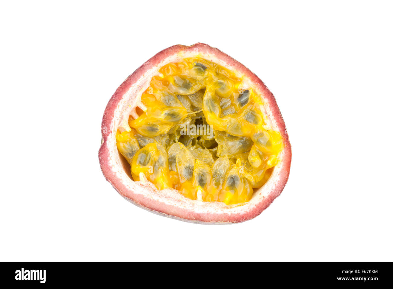 Passion fruit cross section Stock Photo - Alamy