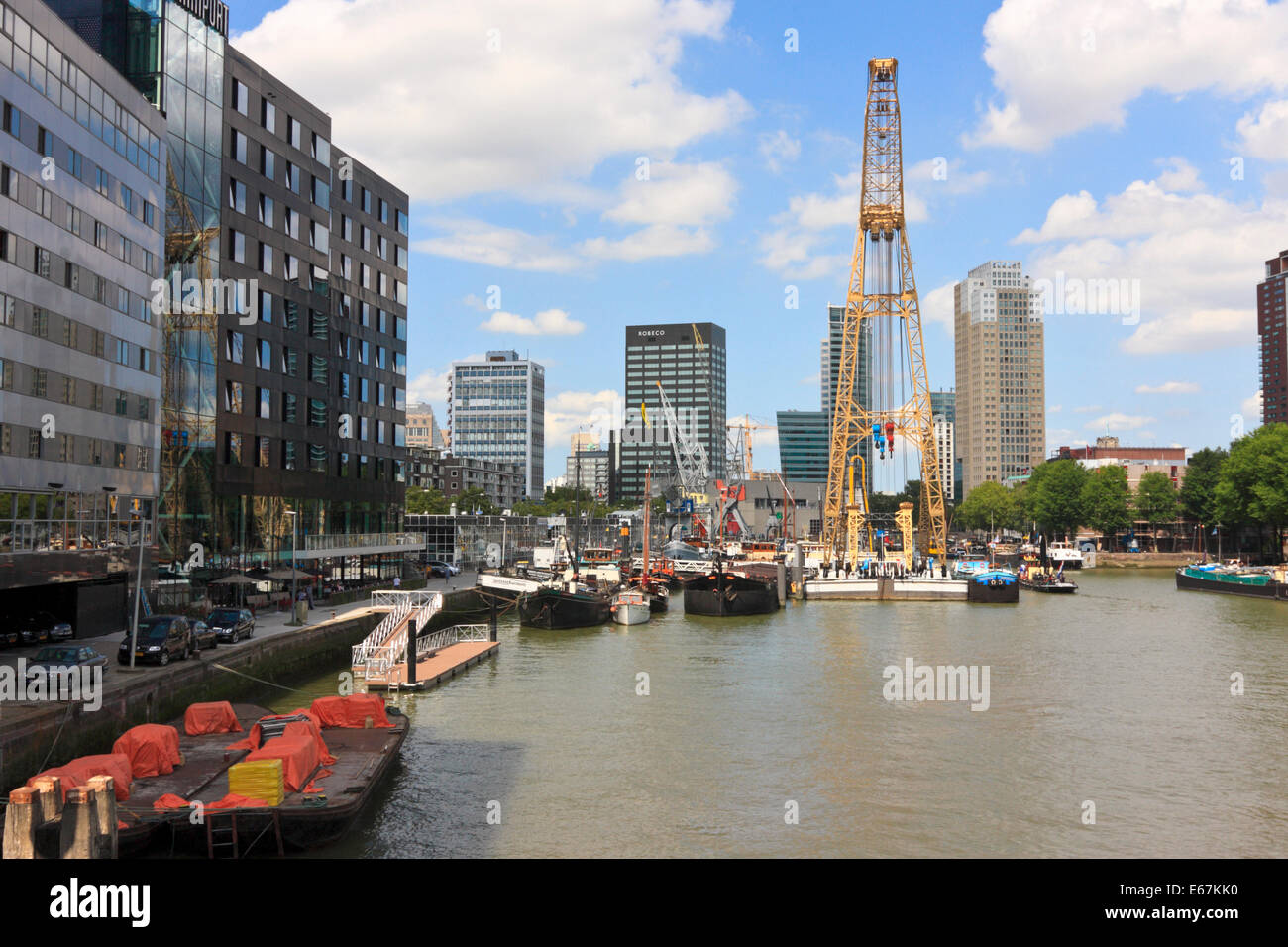 Skyline of High Rise Buildings around Leuvehaven, Rotterdam, South ...
