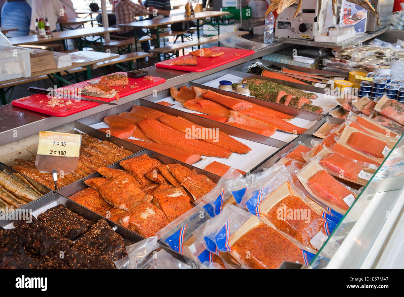 The fish market in Bergen Norway Stock Photo - Alamy