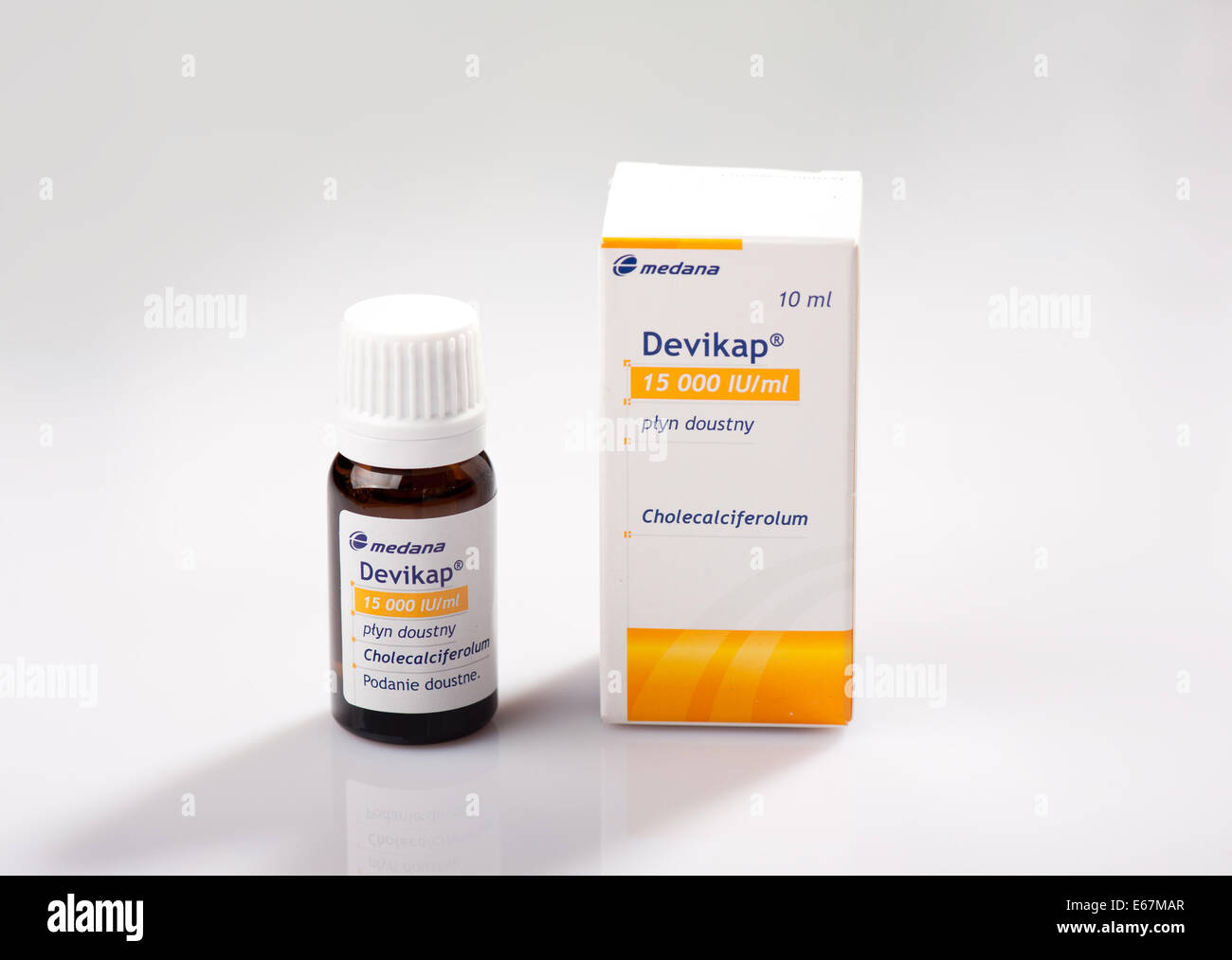 Devikap vitamin D bottle Stock Photo - Alamy